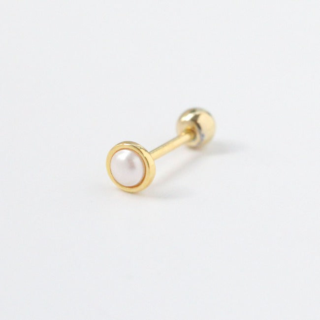 Rose Gold Labret Stud 16g Anodized Titanium Internally
